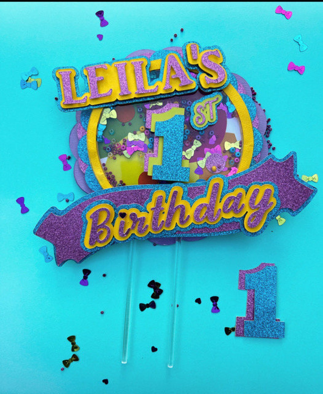 3D Shaker Birthday Cake Topper One is Fun Theme 1st Birthday - Etsy