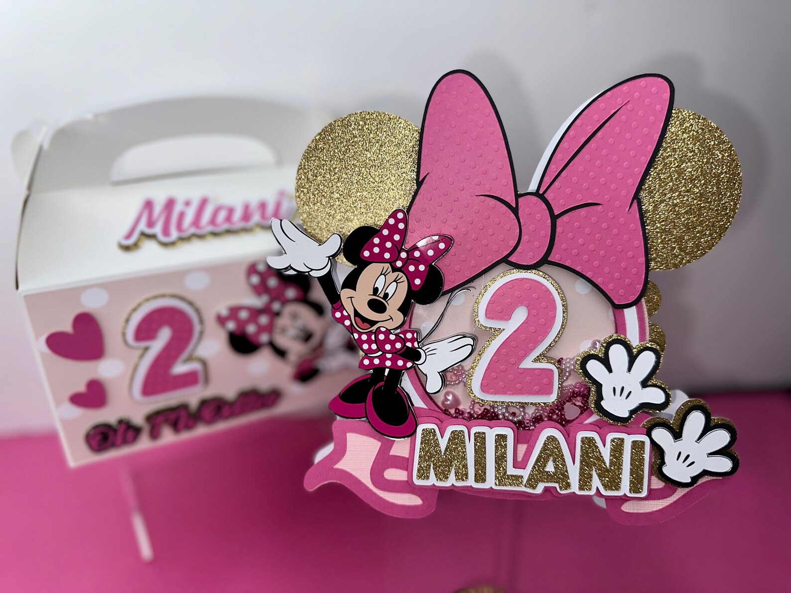 Minnie Mouse 3D Shaker Cake Topper Minnie Mouse Cake Topper - Etsy