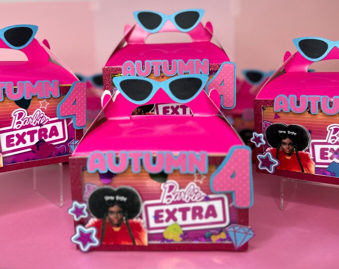 Barbie Extra Gable Box, Barbie Gable Box, Barbie Party Favor ...