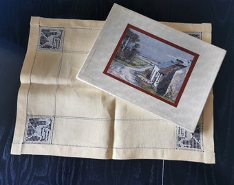 Antique 1930's English Butler's Cloth Butler Tray Cloth With Cluny Lace ...