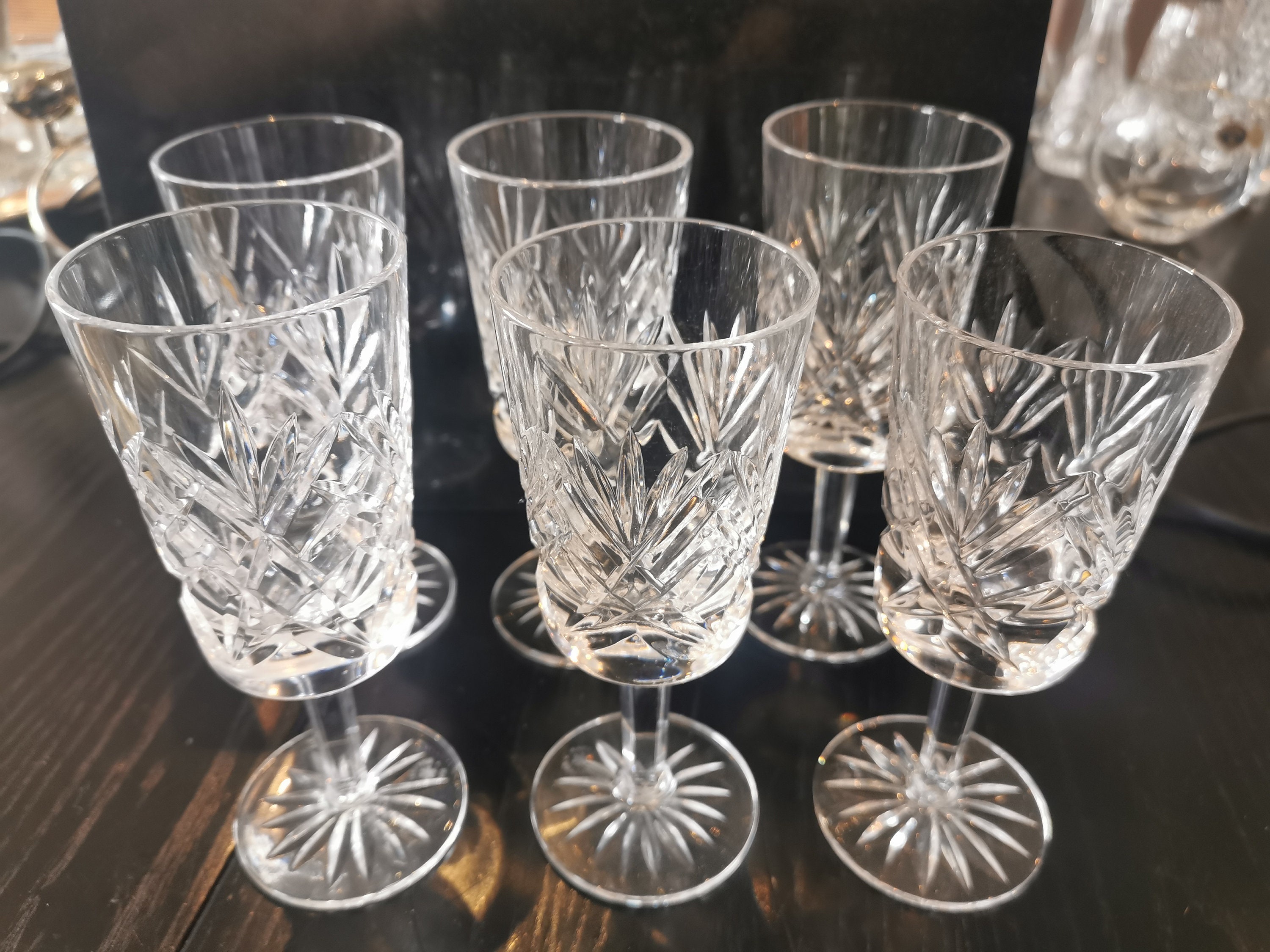 Set of 6 Beautiful Vintage Wine Glasses From Cavan Crystal, Ireland ...