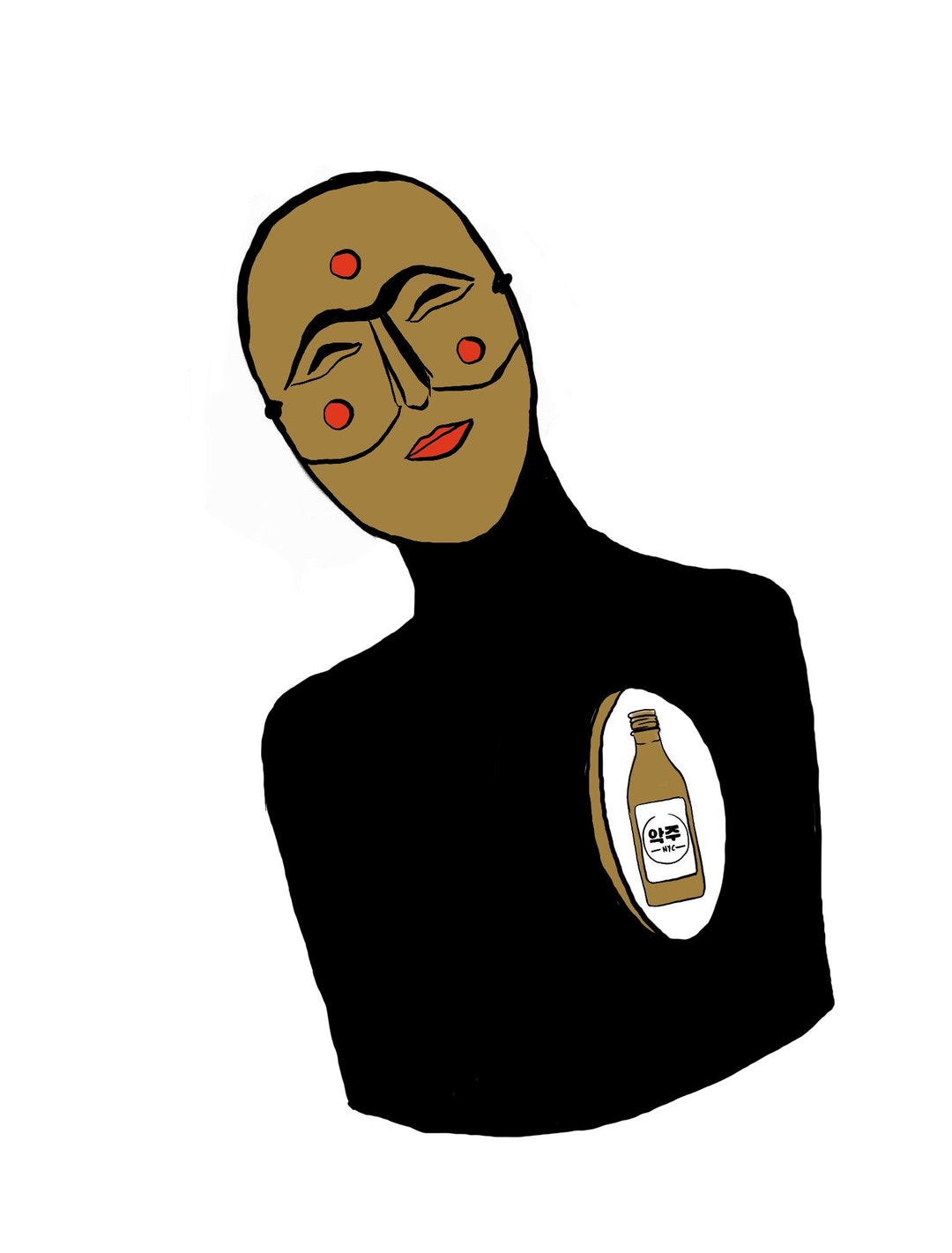 Korean Mask 'tal' Whimsical Digital Art Instant Download - Etsy