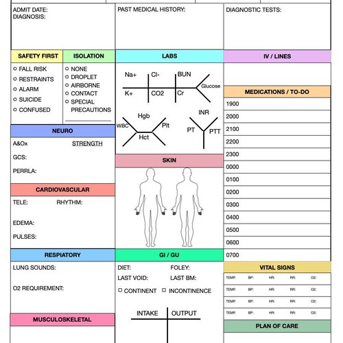 Nursing Brain Sheet / Report Sheet / Nursing Student / - Etsy