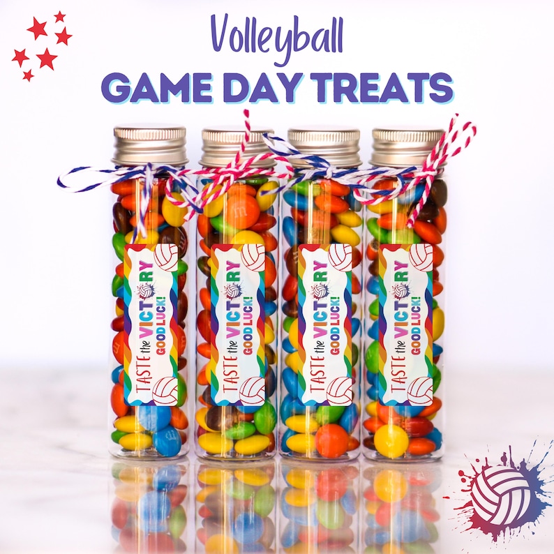 Digital File ONLY (no Candy or Test Tubes)- Volleyball Team Gifts ...