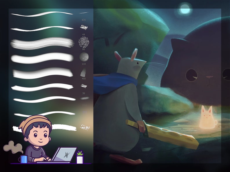 Procreate & Photoshop Brushes: Basic 10 Brushes for Painting - Etsy