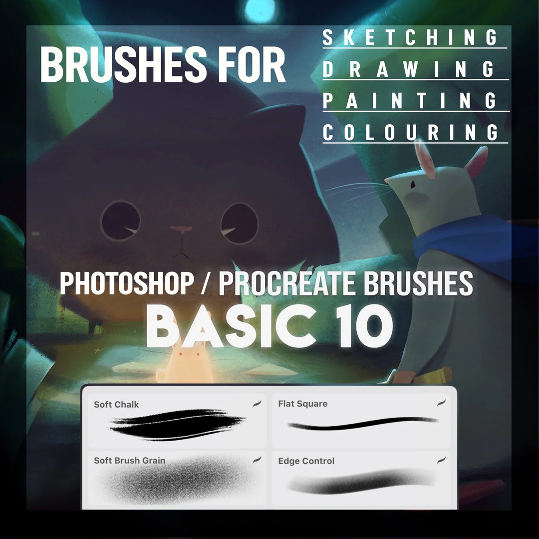 Procreate & Photoshop Brushes: Basic 10 Brushes for Painting - Etsy