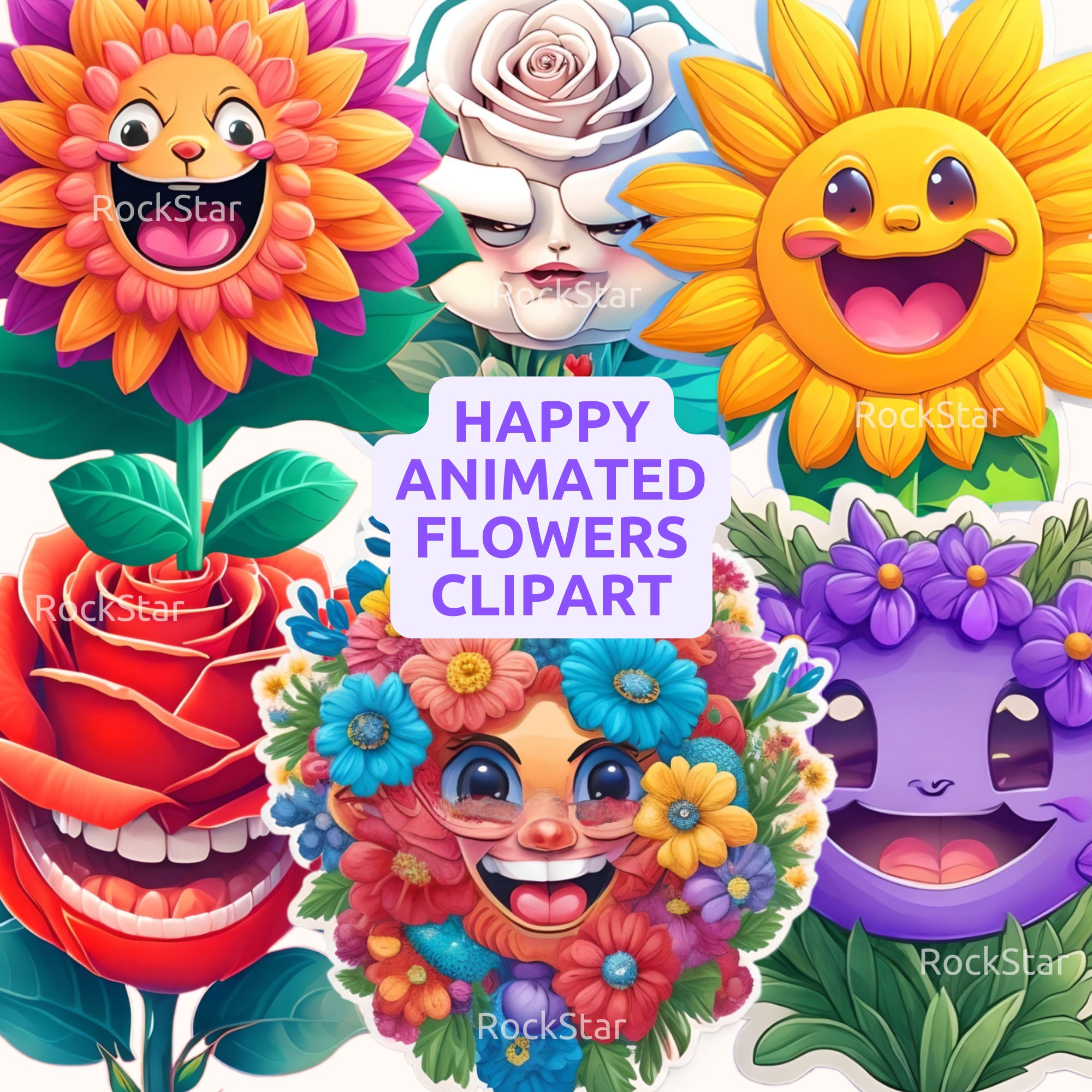 Animated Flowers Clip Art