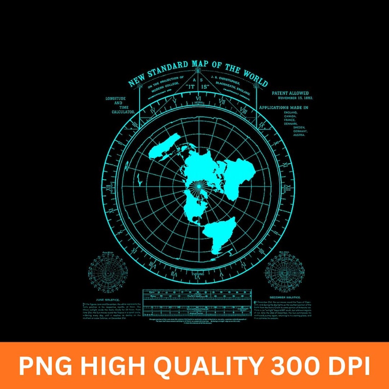 Vintage World Map Blueprint PNG Celestial Astronomy Chart Scientific ...