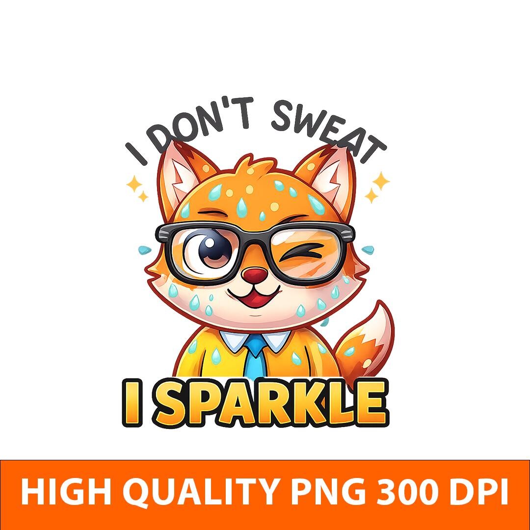 Funny Fox PNG | I Don't Sweat I Sparkle Quote (digital Download) - Etsy