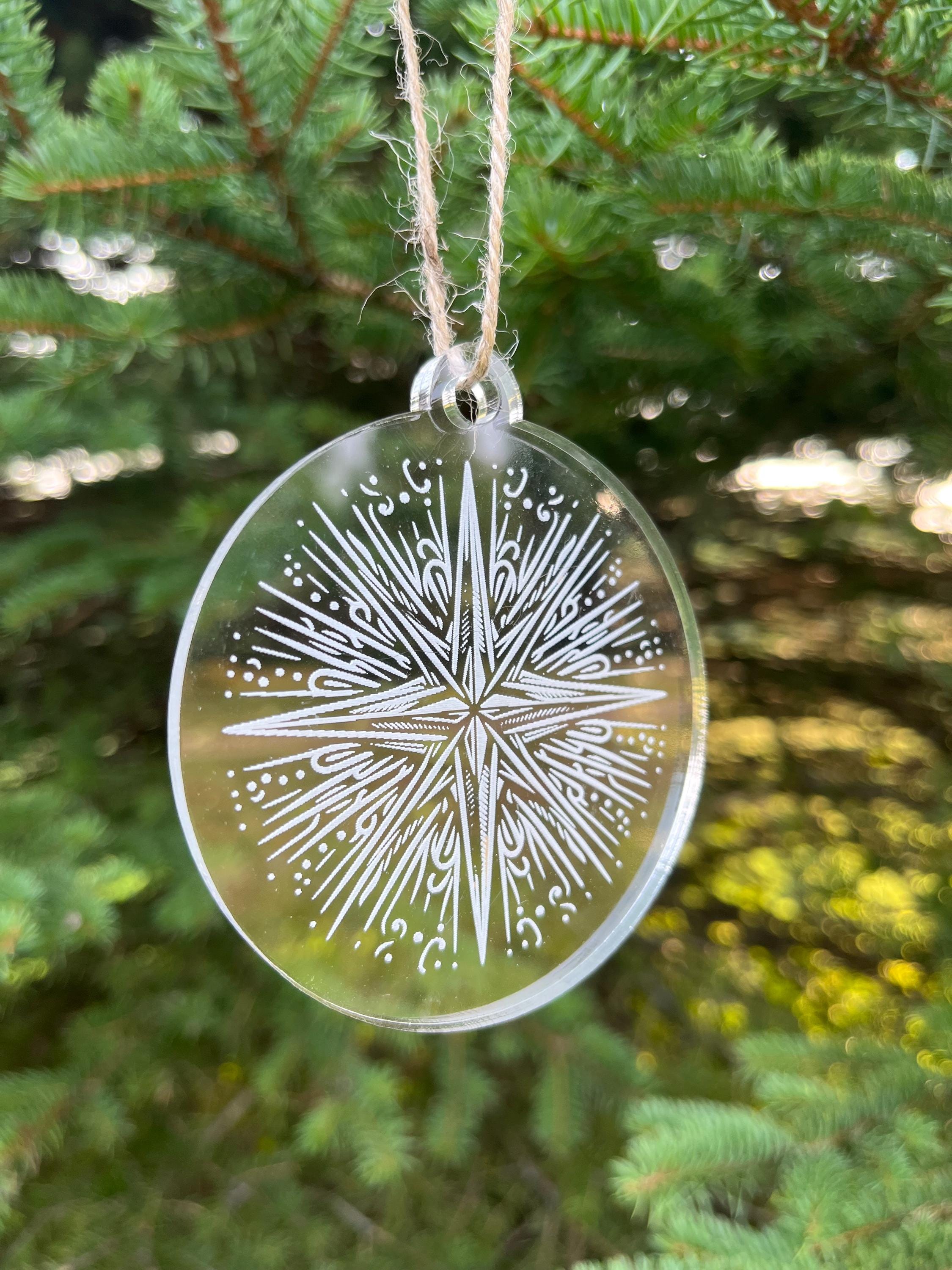Star of Bethlehem Ornament - Laser Engraved Christian Holiday Sun ...