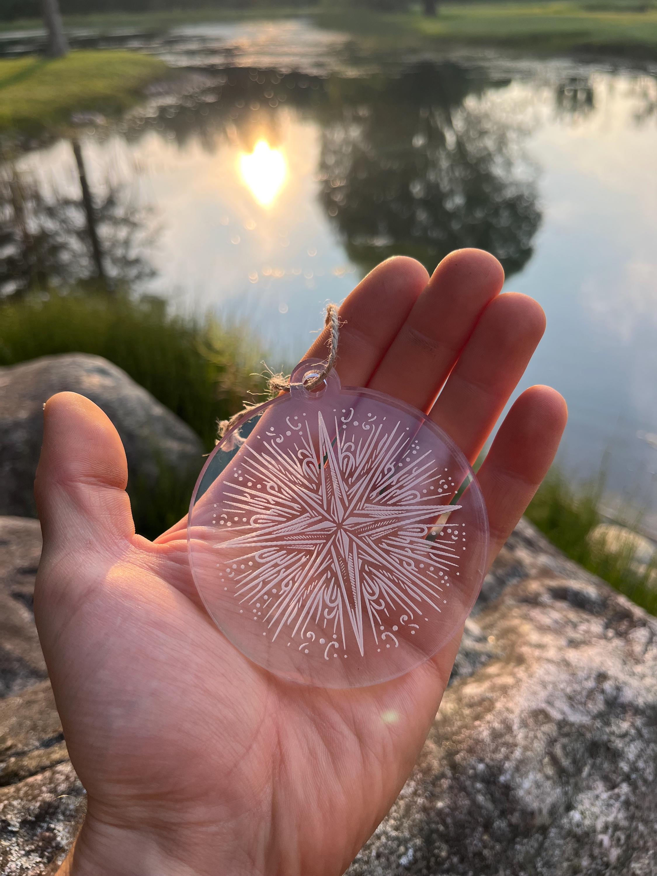 Star of Bethlehem Ornament - Laser Engraved Christian Holiday Sun ...