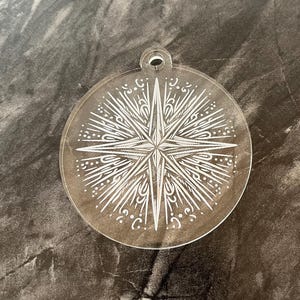 Star of Bethlehem Ornament - Laser Engraved Christian Holiday Sun ...