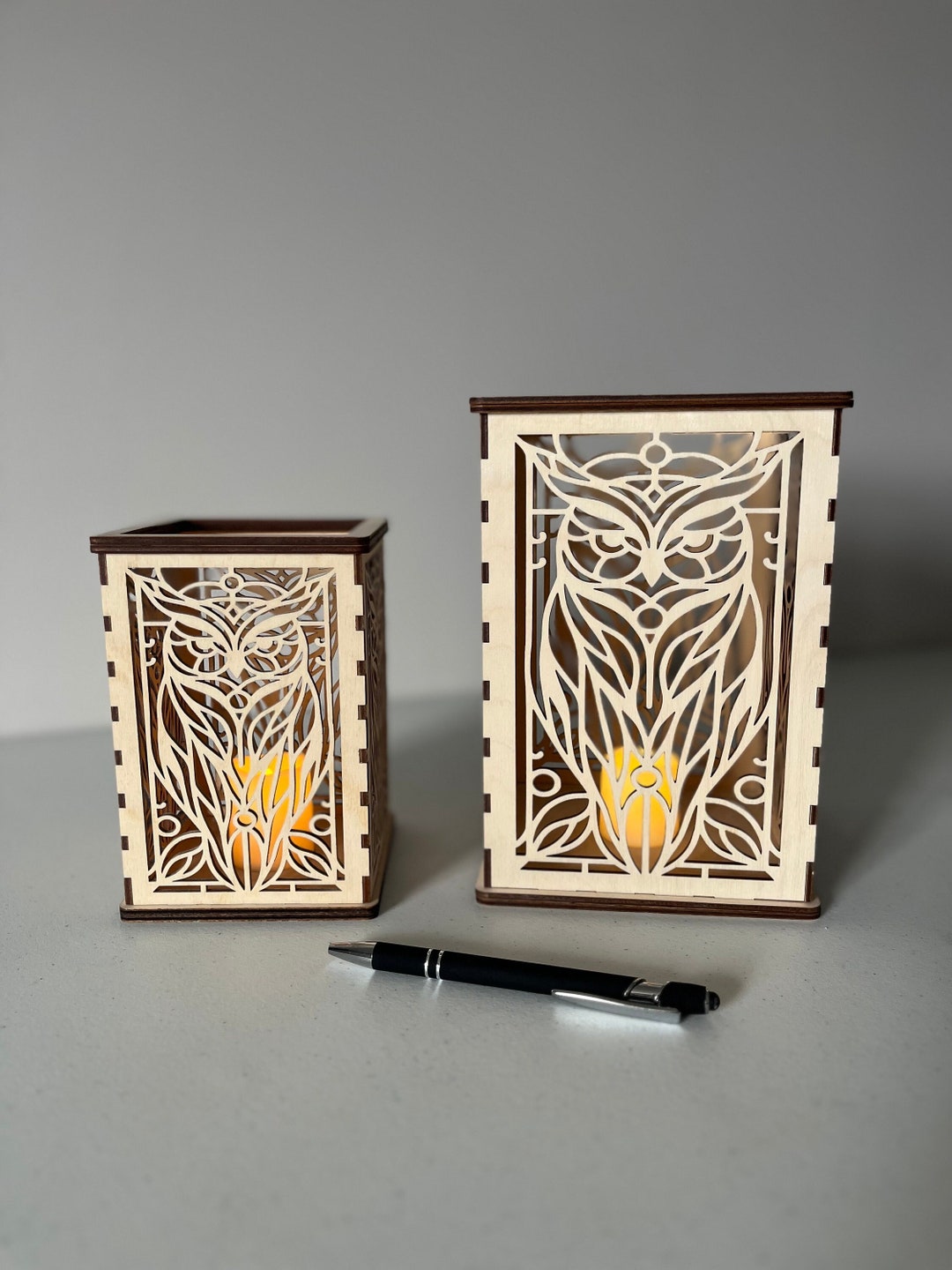 Personalized Owl Memorial Wooden Lantern, Anniversary Wedding Gift ...