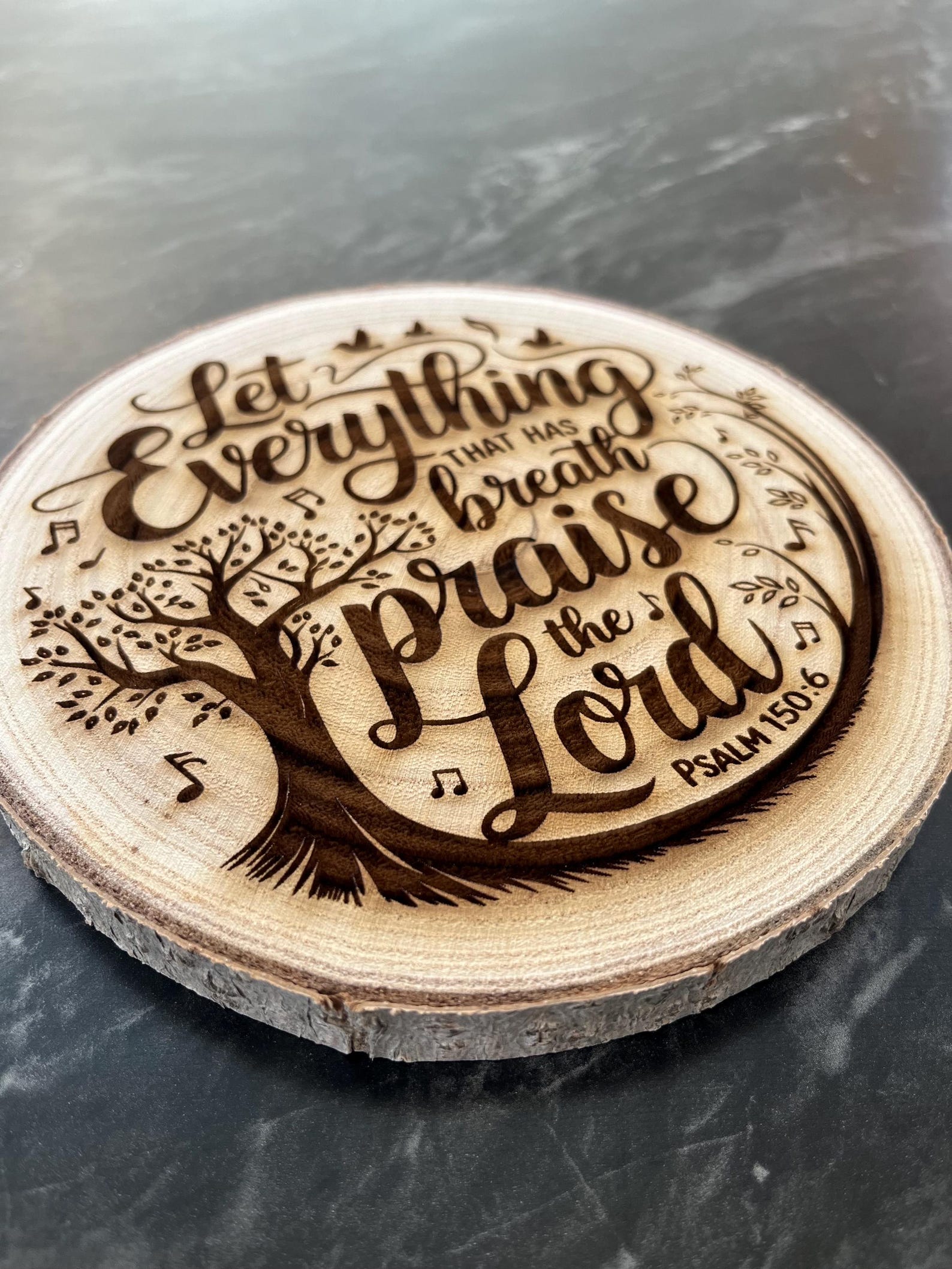 Psalm 150:6 Wooden Engraved Wall Plaque - Let Everything Praise the ...