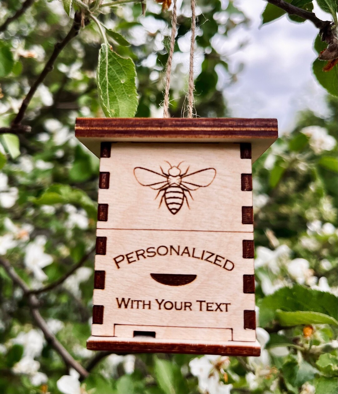 Personalized Miniature Beehive - Add Your Name or Farm Logo - Great ...