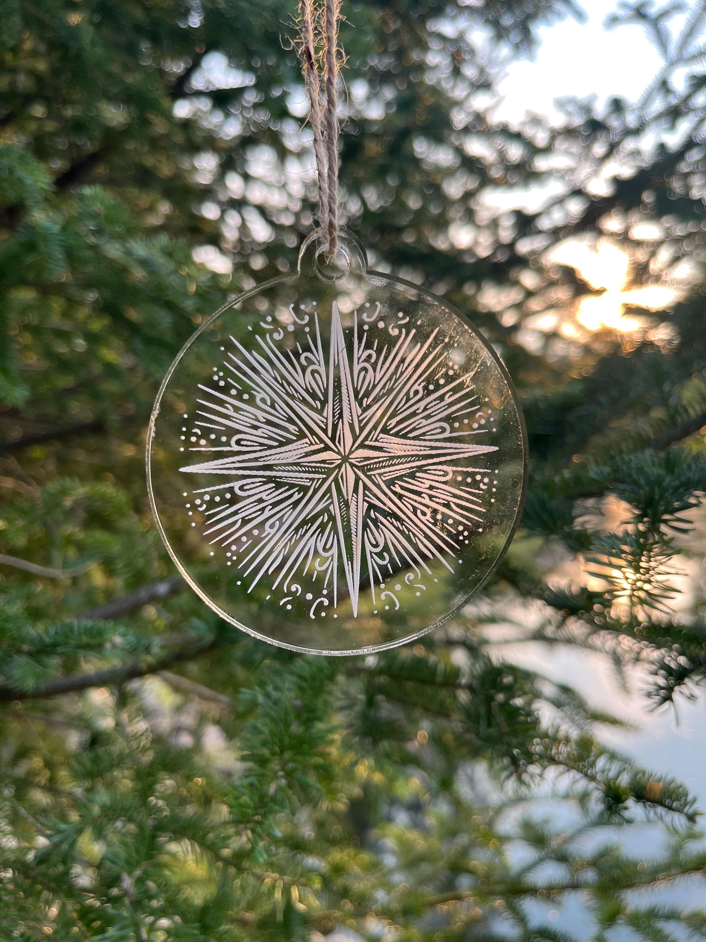 Star of Bethlehem Ornament - Laser Engraved Christian Holiday Sun ...