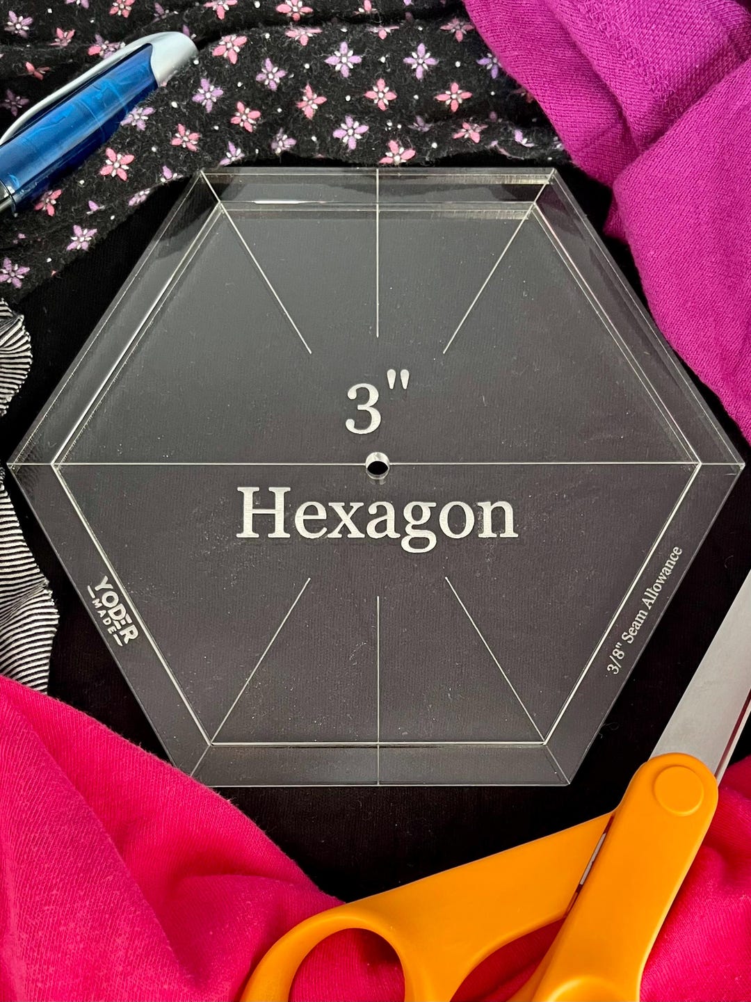 Hexagon Quilting Template Set – Acrylic EPP Hexies for Patchwork, Fussy ...