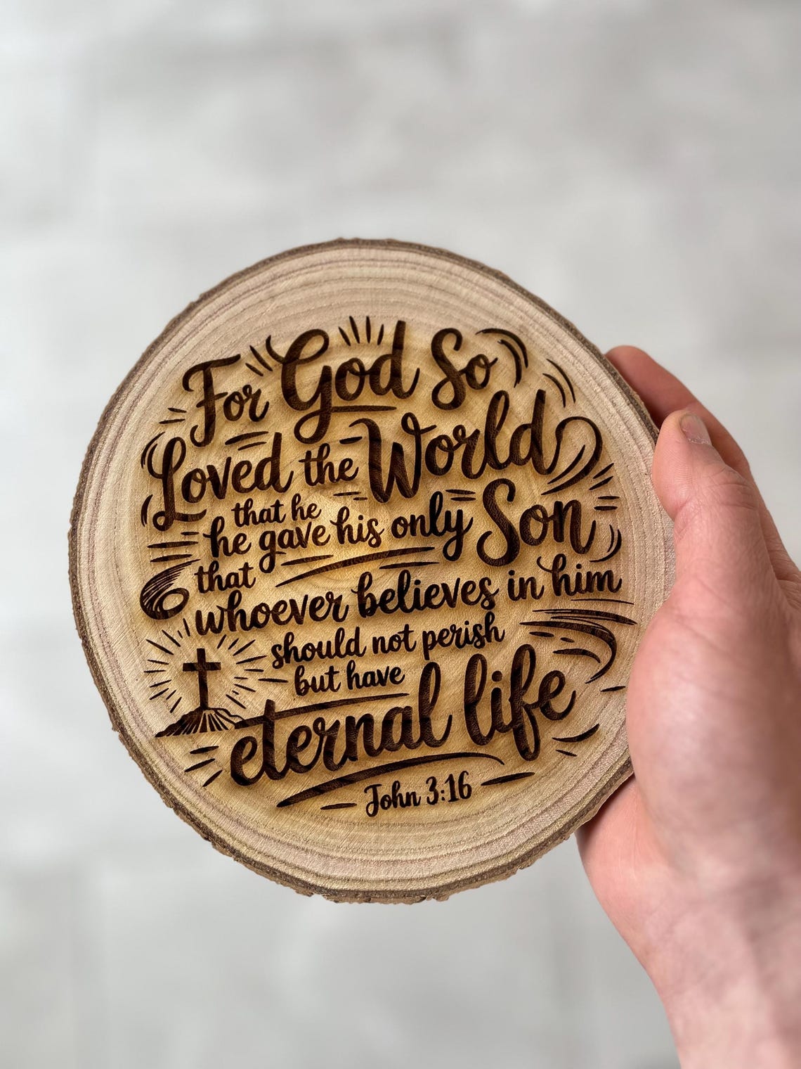 John 3:16 Wood Scripture Sign, for God so Loved the World - Christian ...