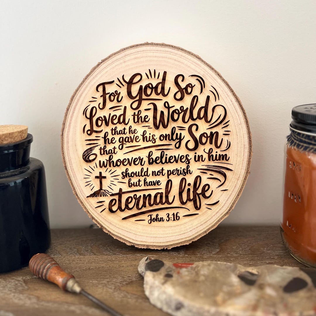 John 3:16 Wood Scripture Sign, for God so Loved the World - Christian ...