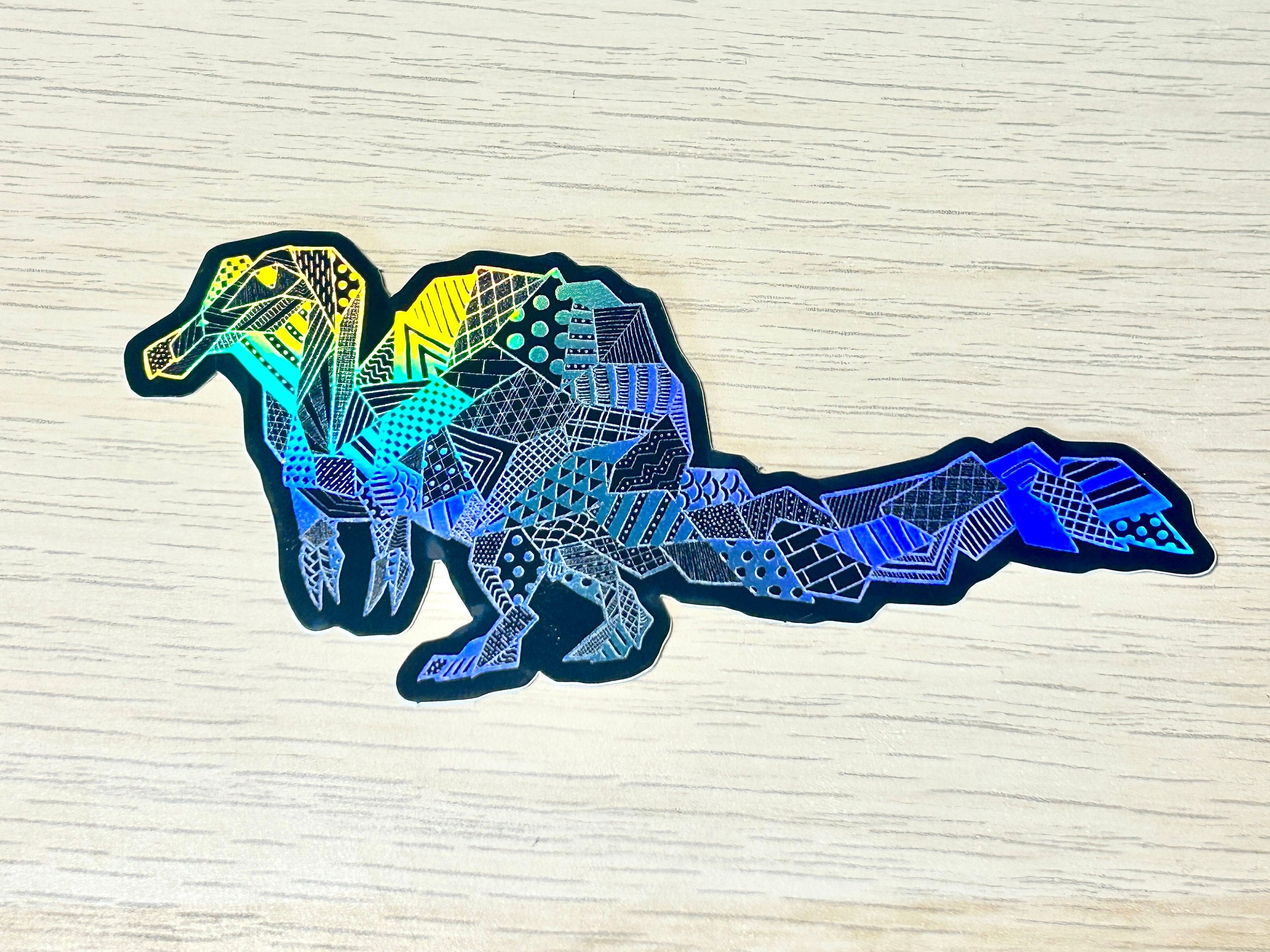 Holographic Geometric Spinosaurus Sticker - Etsy