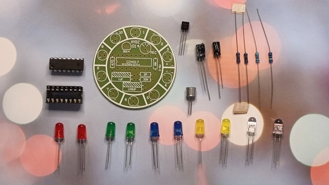 10 LED Sound Activated Disco Electronic Soldering Kit With Full English ...