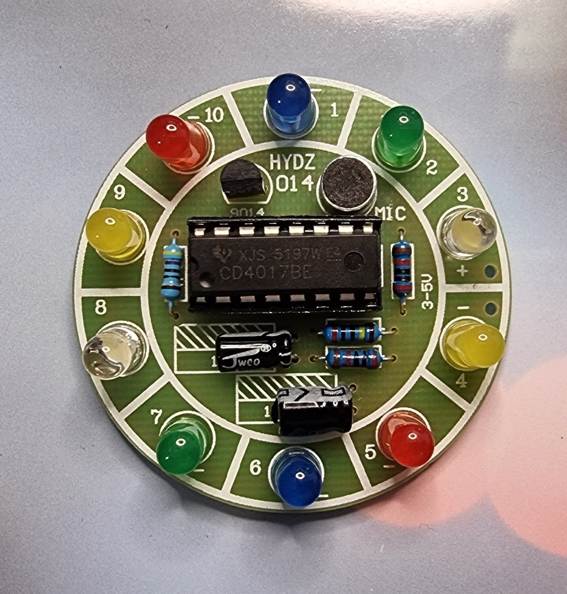 10 LED Sound Activated Disco Electronic Soldering Kit With Full English ...