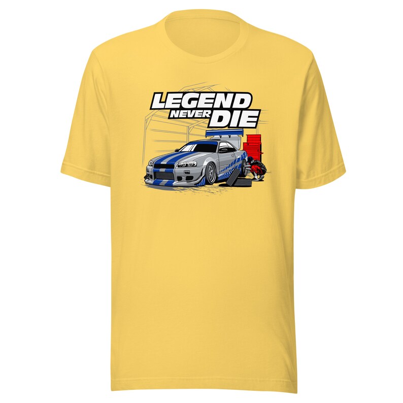 Paul Walker's Nissan Skyline GT-R R34 T-shirt, Legend Never Die, Nissan ...