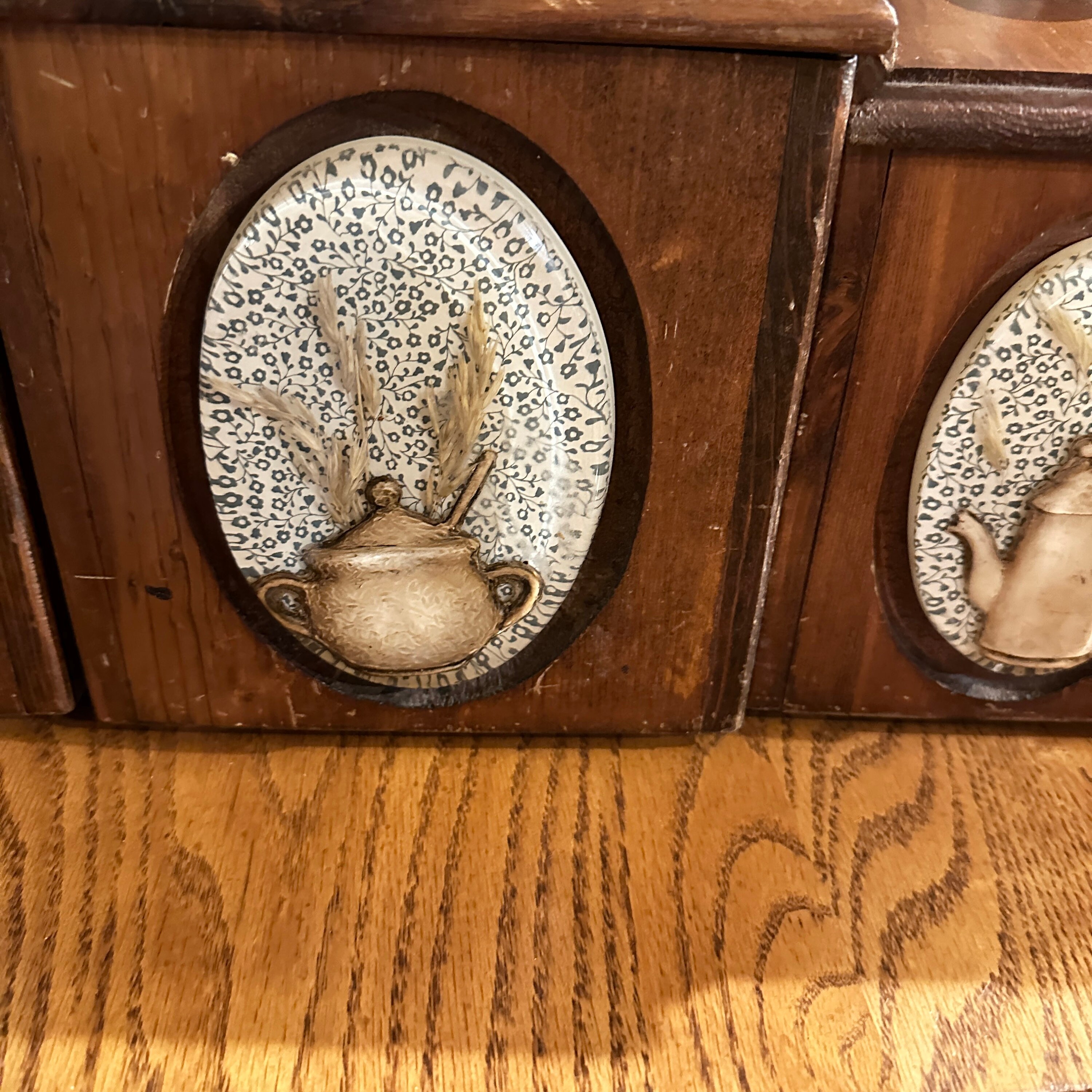 Hand Crafted Wood Rustic Farmhouse Mid Century Retro Set of 4 Kitchen ...