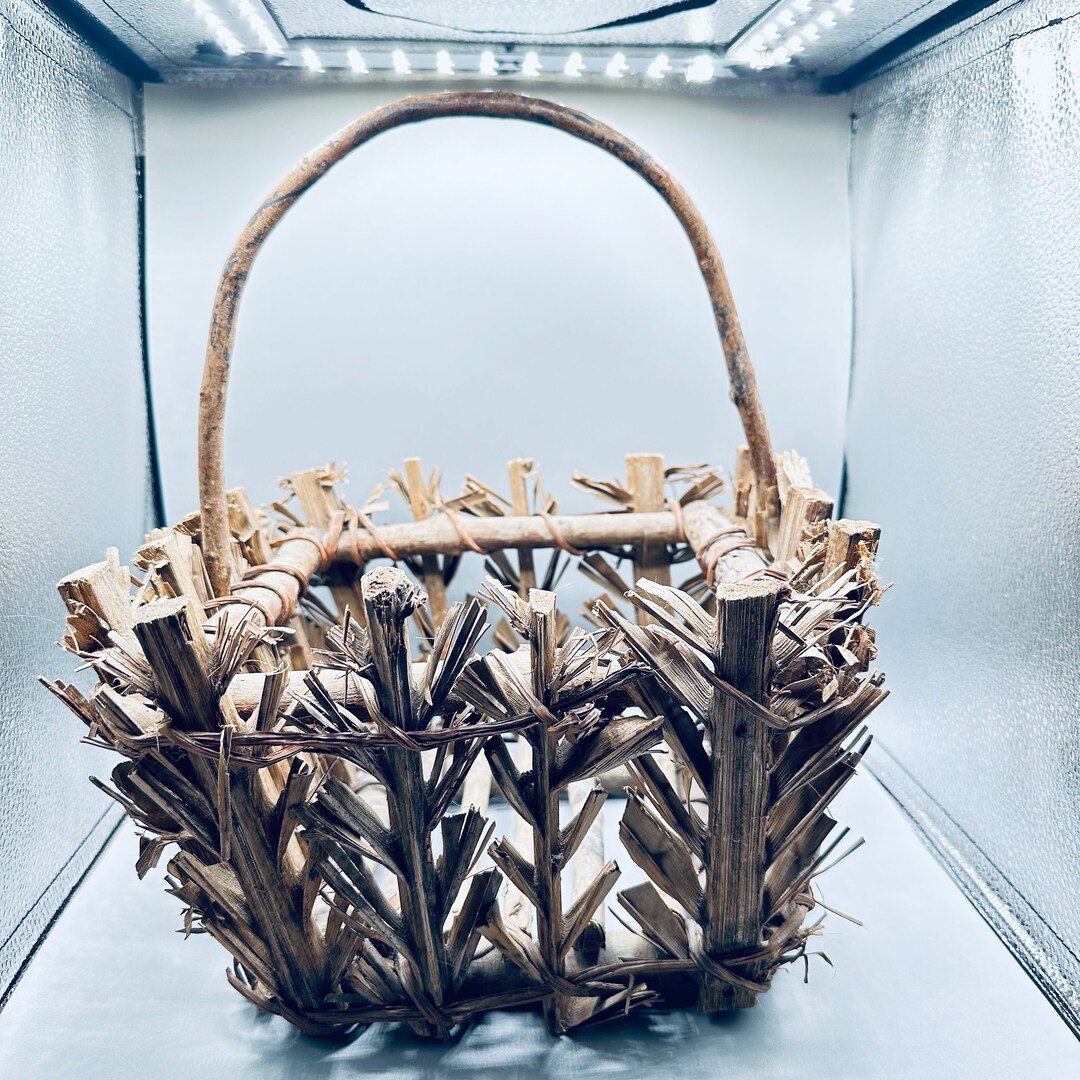 Vintage Twig Basket - Etsy