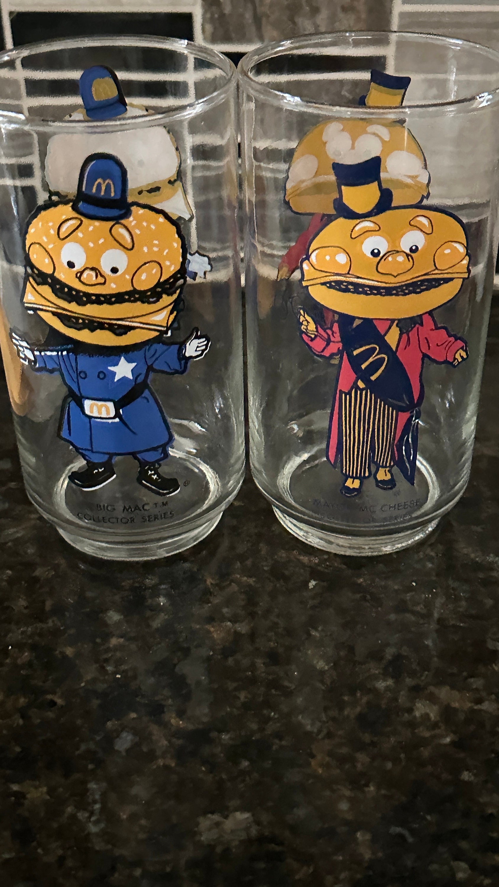 Mcdonald's Glasses Mayor Mc Cheese Collector Series & Big Mac ...