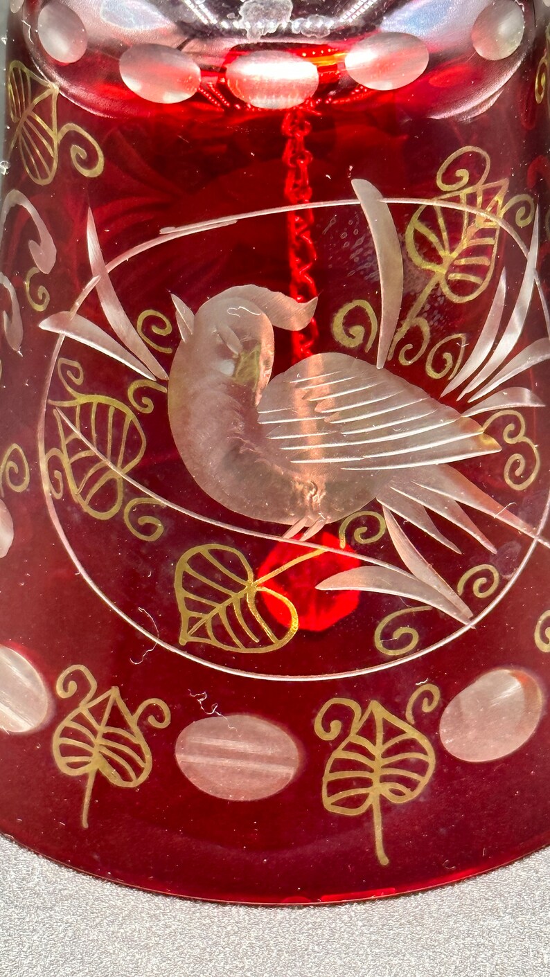 Bohemia Crystal Bell Ruby Red - Etsy