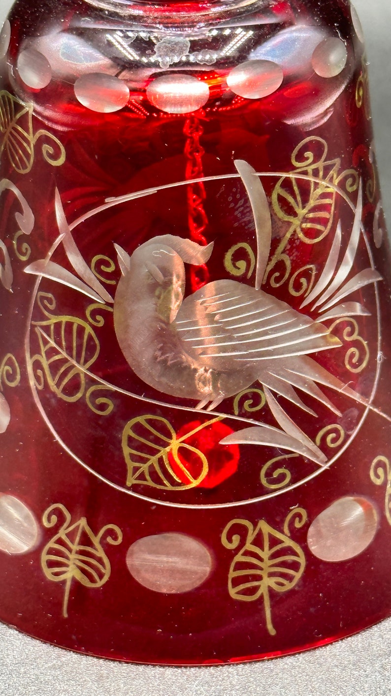 Bohemia Crystal Bell Ruby Red - Etsy