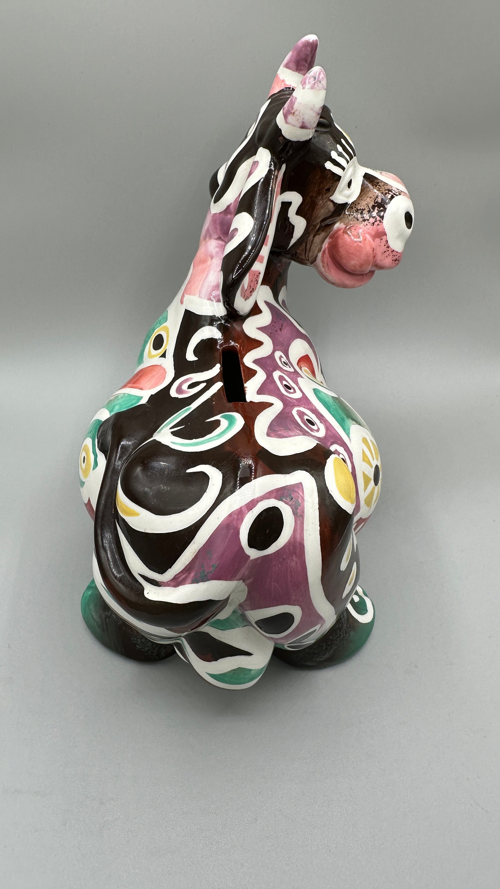 Smiling Cow Multi Color Ceramic Bank Does Have Plug - Etsy