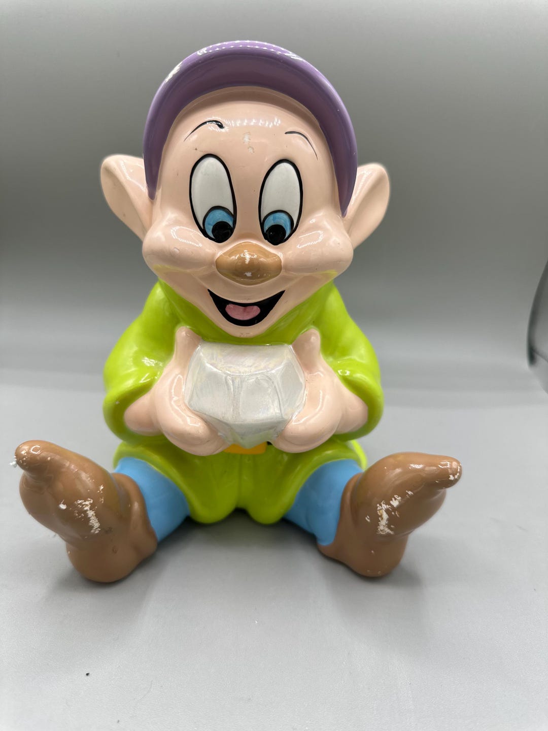 Rare Walt Disney Snow White Dopey Sitting With Diamond Bank Statue - Etsy