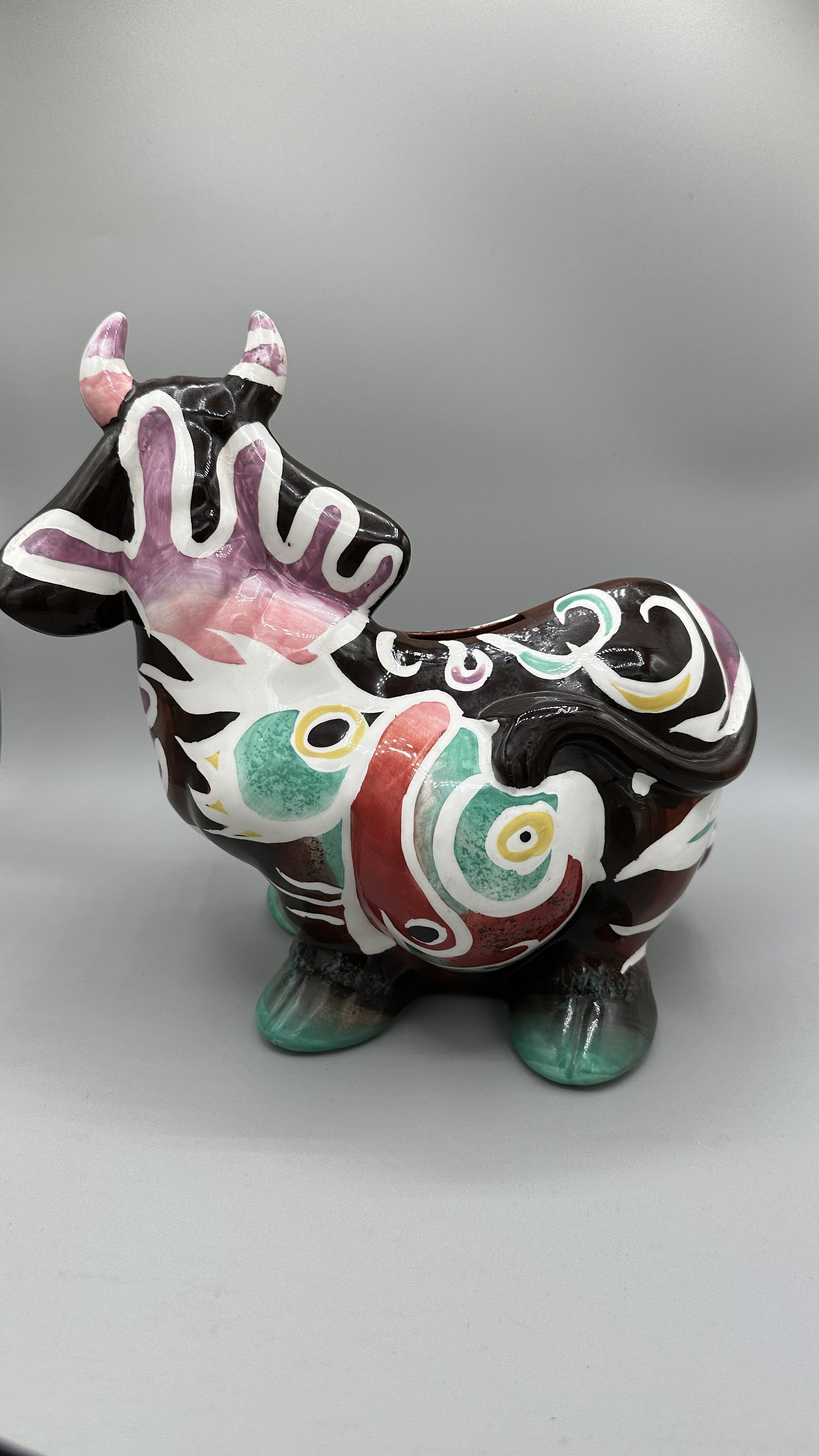 Smiling Cow Multi Color Ceramic Bank Does Have Plug - Etsy