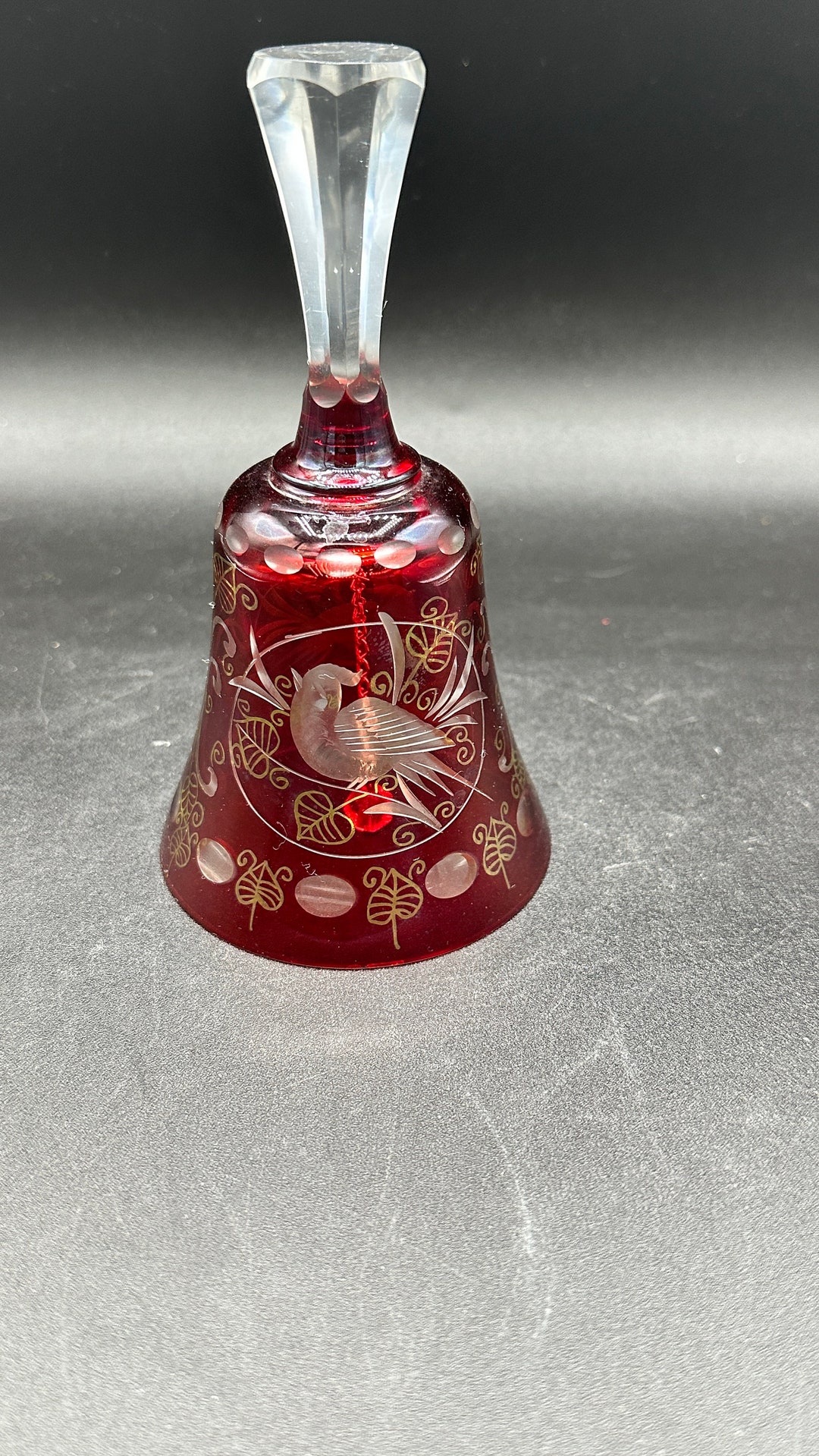 Bohemia Crystal Bell Ruby Red - Etsy