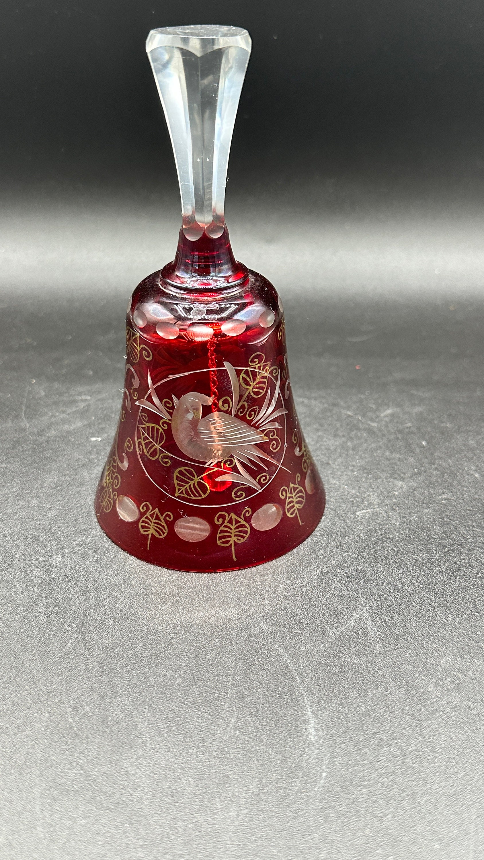 Bohemia Crystal Bell Ruby Red - Etsy