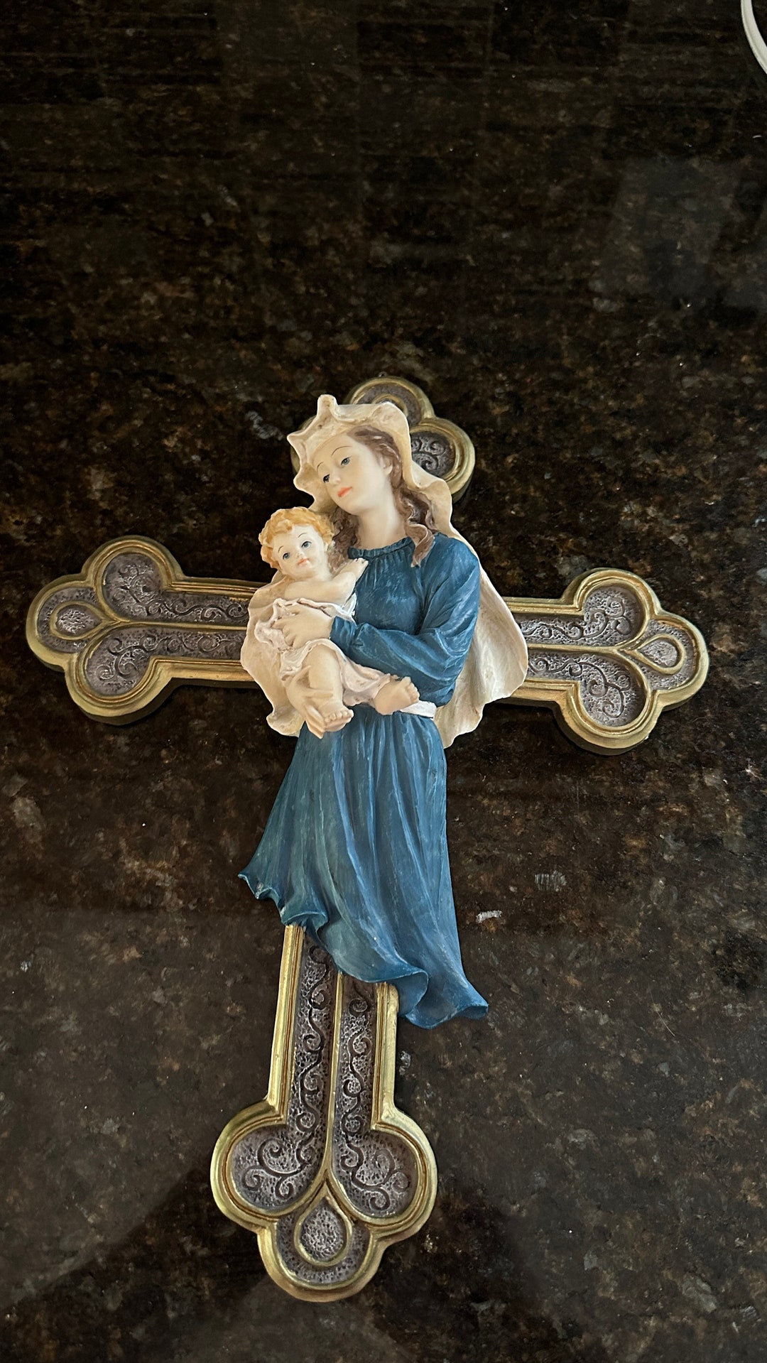 Mary With Child Crucifix - Etsy