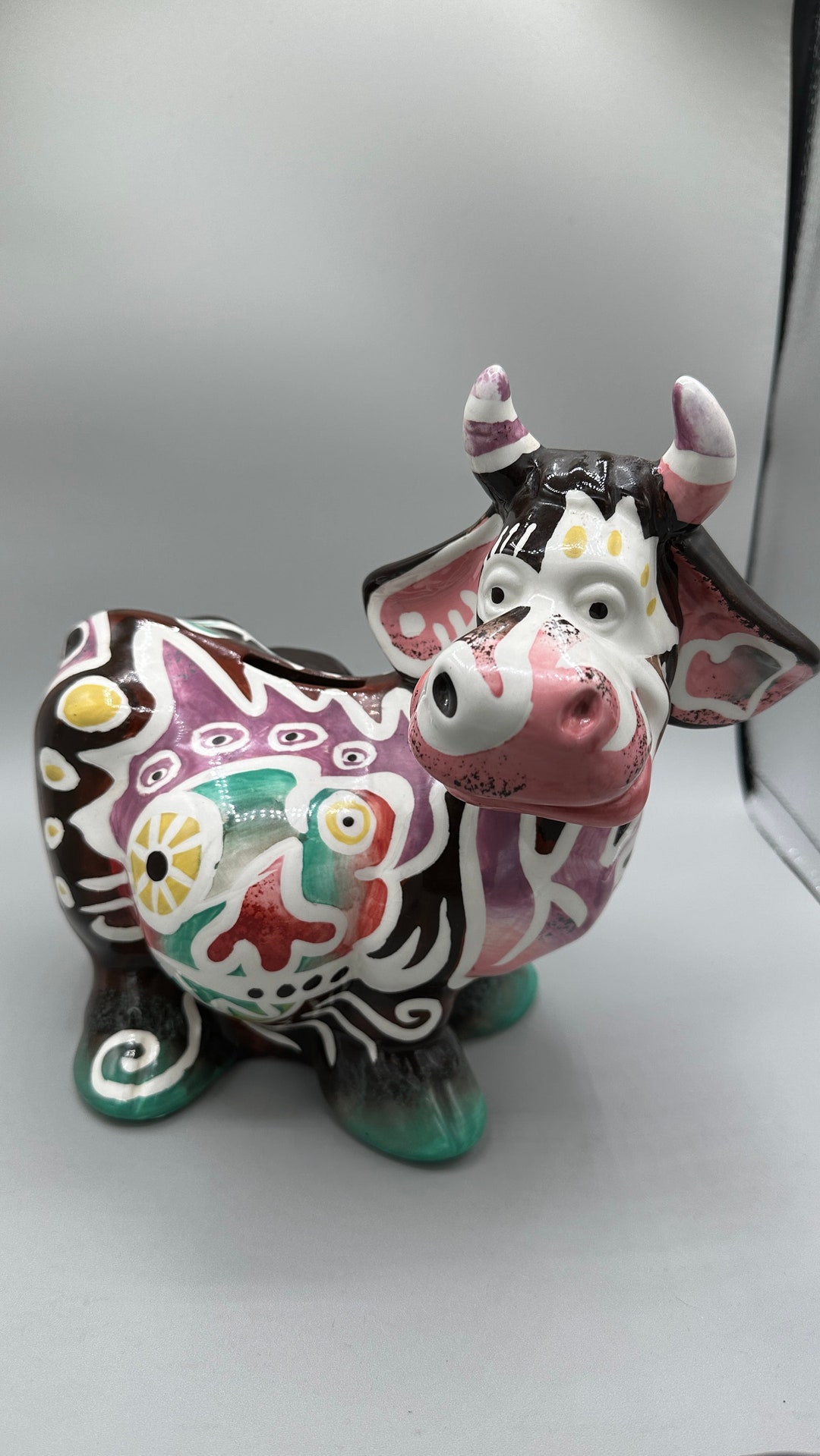 Smiling Cow Multi Color Ceramic Bank- Does Have Plug - Etsy