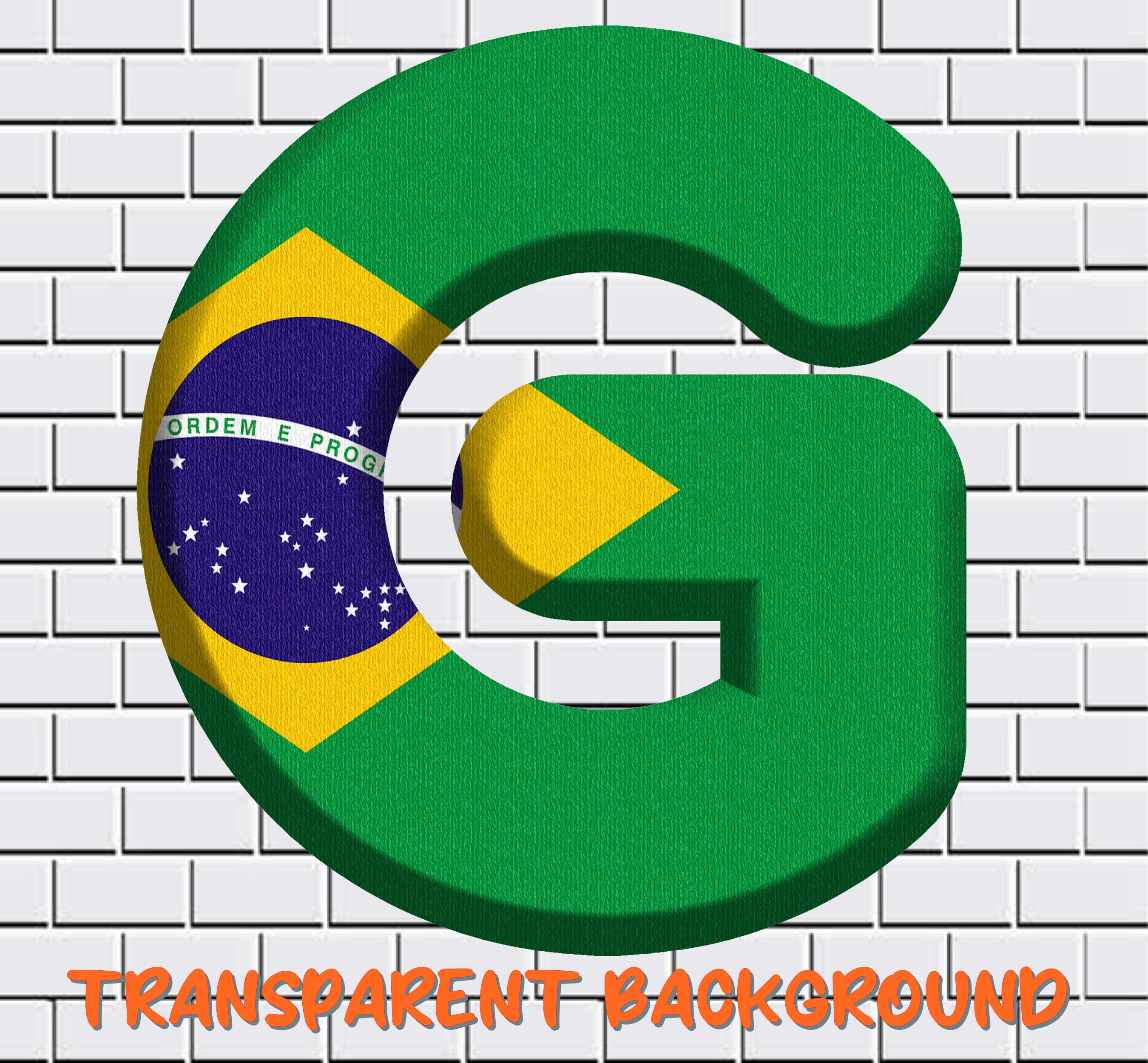 Brazilian Flag Alphabet Clipart: PNG Letters, Numbers, Punctuation ...