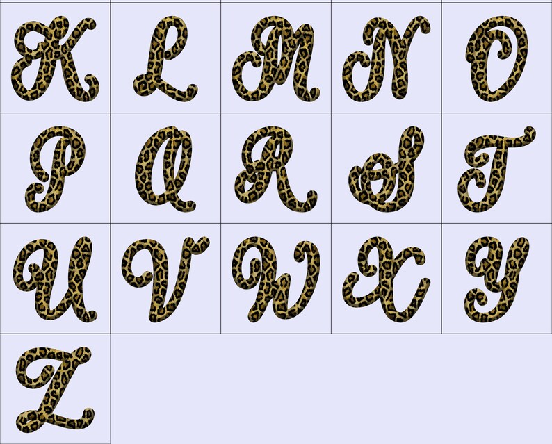 Leopard Print Alphabet: 3D Letters and Numbers PNG (digital Download ...