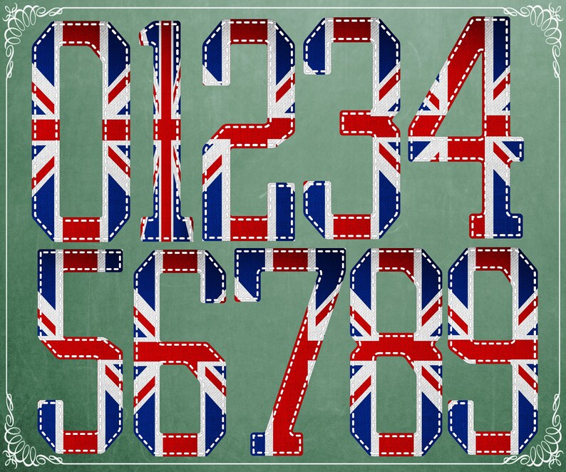 United Kingdom Flag Alphabet Clipart,varsity Letters, Blue, Red and ...