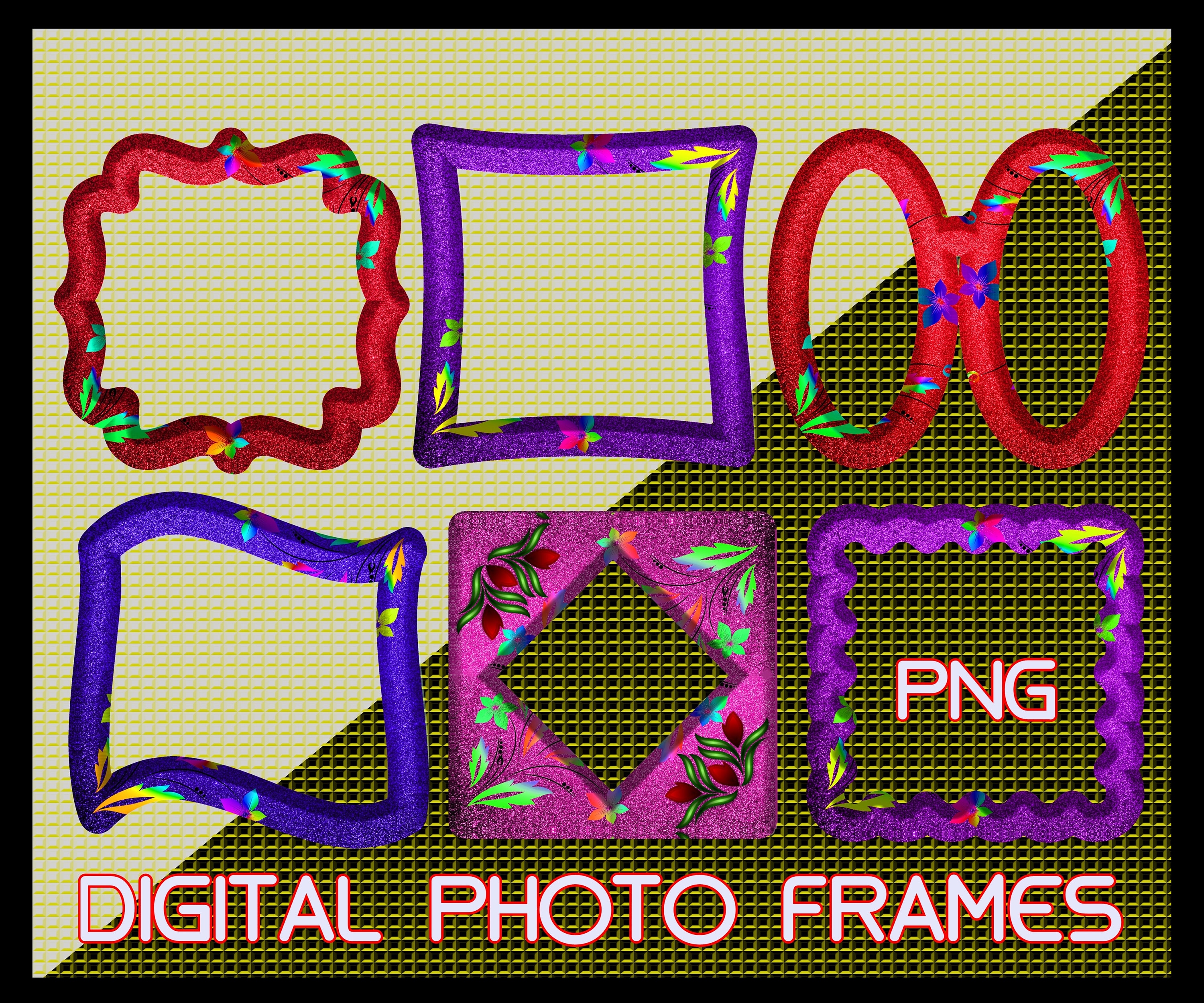 3D Effect Digital Frame Clip Art, Card Borders, Png Photo Frames ...