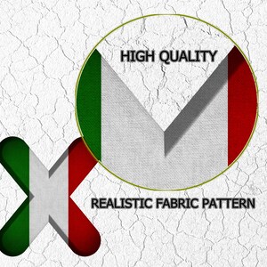Italian Flag Alphabet and Numbers PNG ,3D Fabric Texture Letters A-Z ...