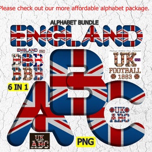 UK Flag Alphabet Clipart, English Letters,union Jack Blue Red and White ...
