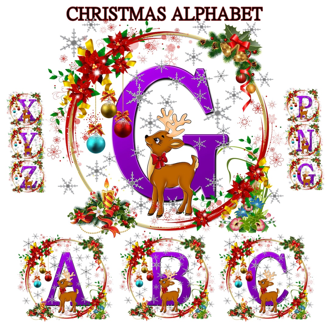 Christmas Alphabet PNG Clipart: Reindeer Letters (digital Download) - Etsy