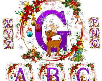 Christmas Alphabet PNG Clipart: Reindeer Letters (digital Download) - Etsy