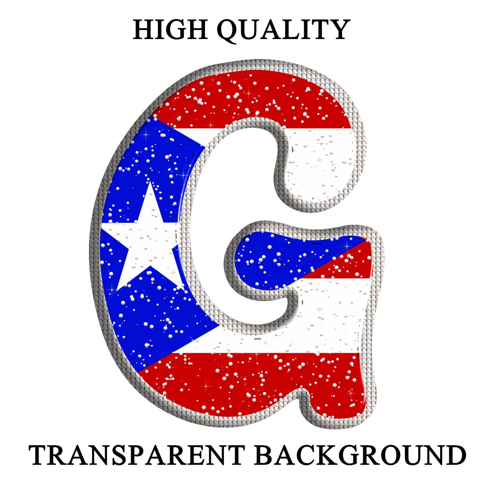 Puerto Rico Christmas Alphabet PNG Bundle,puerto Rican Flag Letters ...