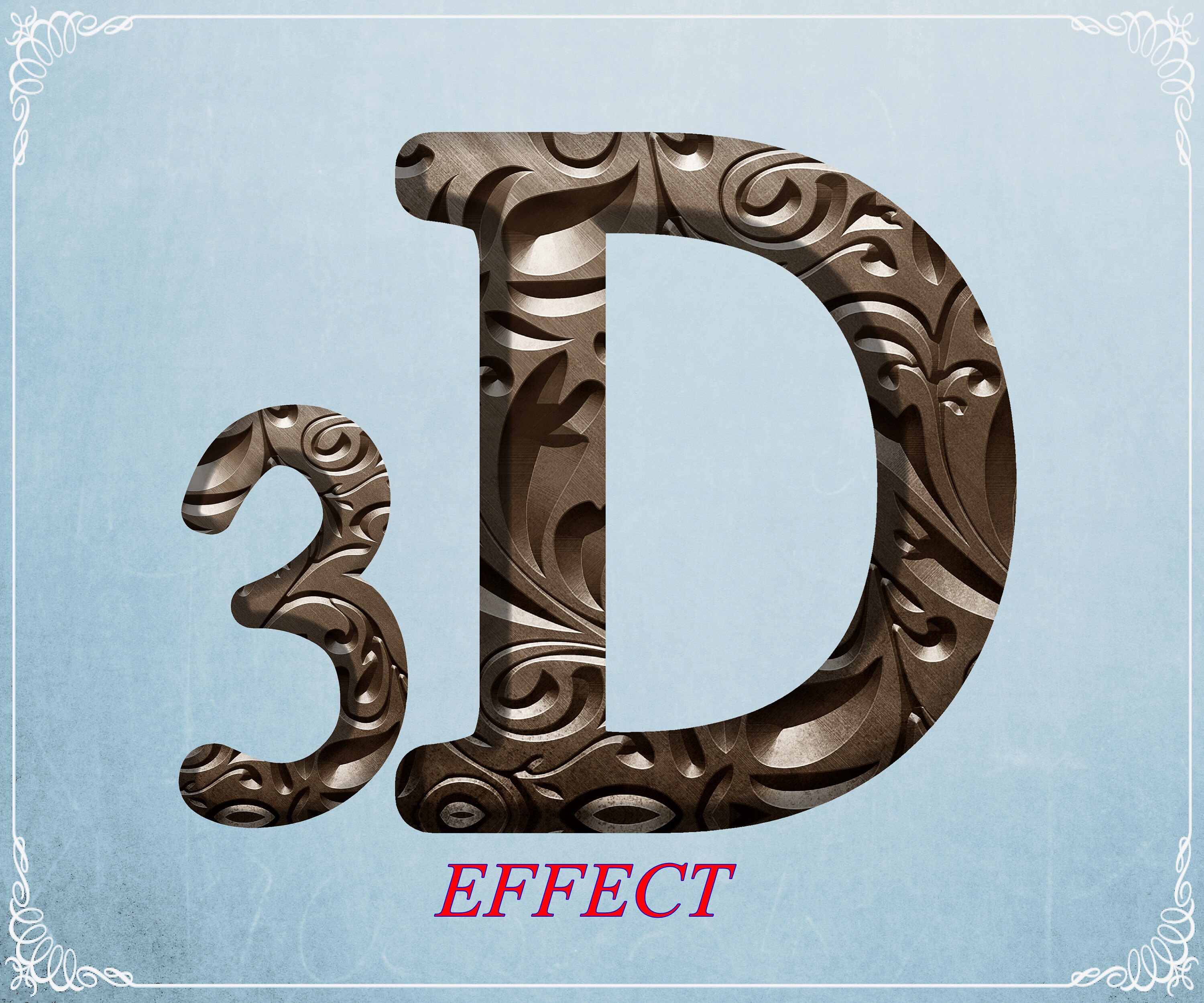 Engraved Bronze Metal Alphabet Clipart: PNG Letters, Numbers (digital ...