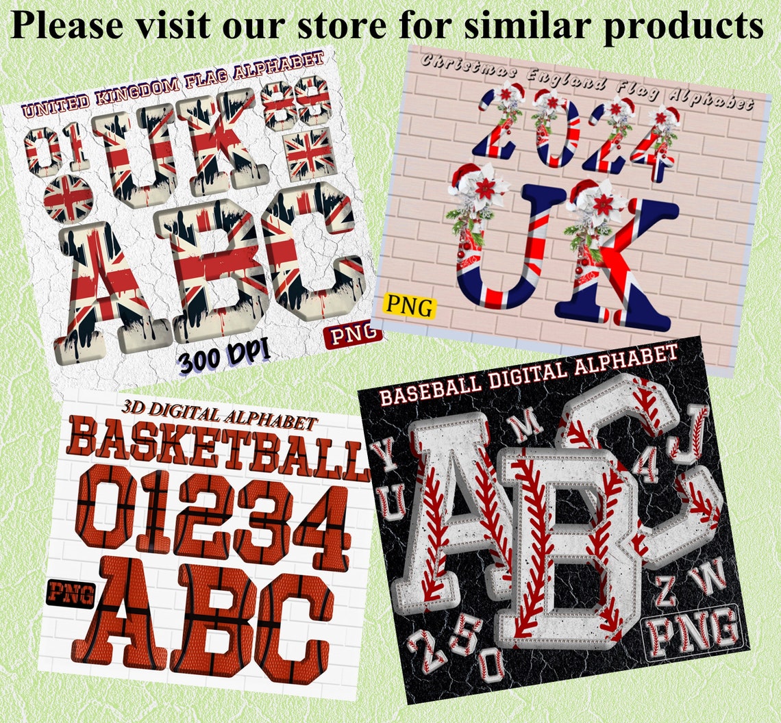 UK Flag Alphabet Clipart, English Letters,union Jack Blue Red and White ...